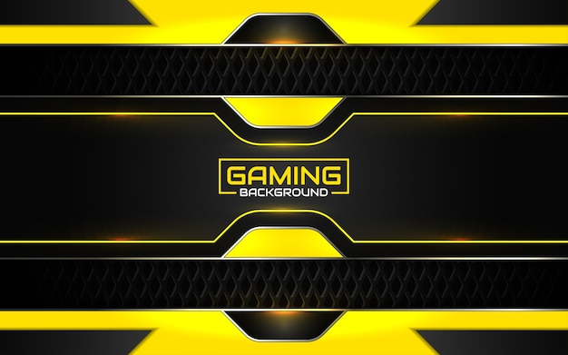 Premium Vector | Abstract futuristic black and yellow gaming background Premium Vector | Abstract futuristic black and yellow gaming background