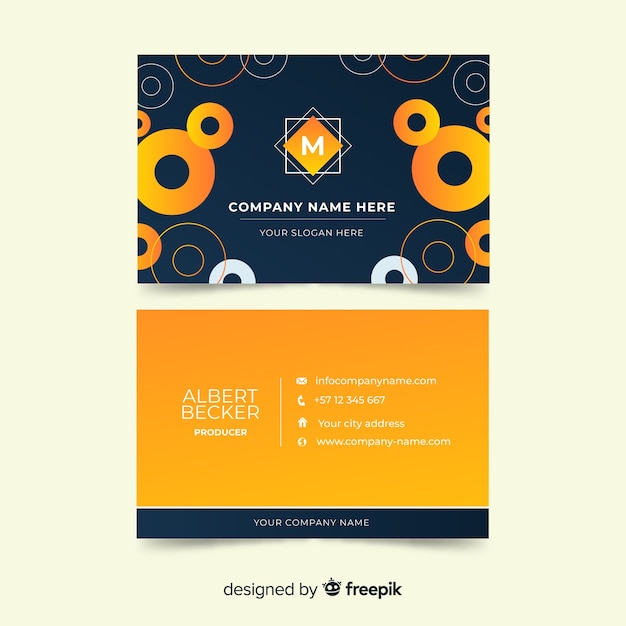 Free Vector | Abstract geometric business card template Free Vector | Abstract geometric business card template