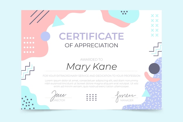Free Vector Abstract Geometric Certificate Template