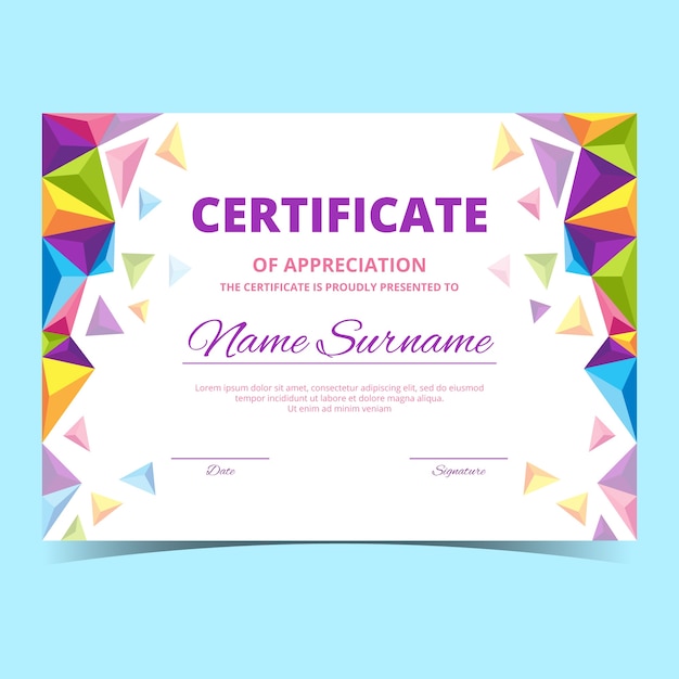 Premium Vector | Abstract geometric certificate template Premium Vector | Abstract geometric certificate template