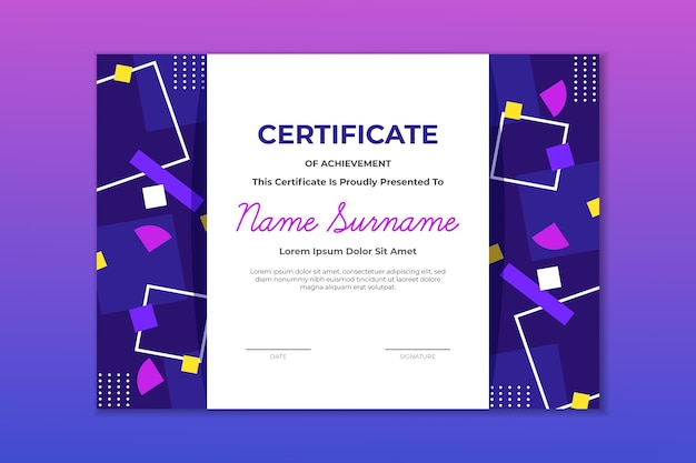 Free Vector Abstract Geometric Certificate Template