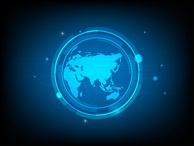 Premium Vector | Abstract global world circle digital technology ... Premium Vector | Abstract global world circle digital technology ...