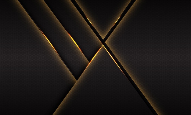 Premium Vector Abstract Gold Light On Dark Grey Metallic Hexagon Mesh Design Modern Luxury