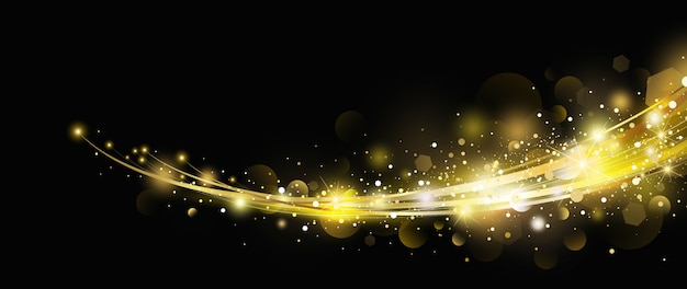 Premium Vector | Abstract gold light effect with bokeh design on black ... Premium Vector | Abstract gold light effect with bokeh design on black ...
