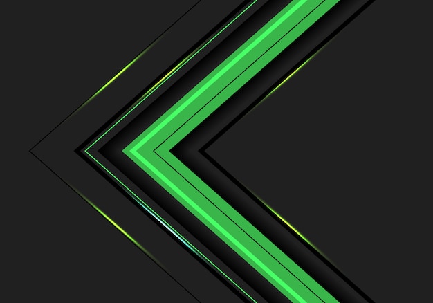 Premium Vector Abstract Green Light Arrow Direction On Dark Grey Background