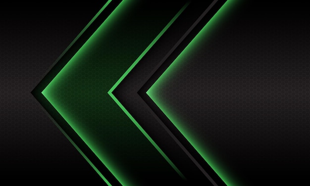 Premium Vector Abstract Green Light Arrow Direction Geometric Hexagon Mesh Design Modern