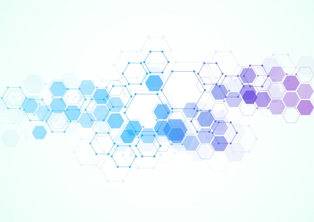 Premium Vector | Abstract hexagonal molecular structures Premium Vector | Abstract hexagonal molecular structures