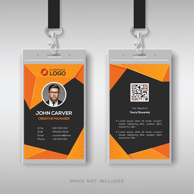 Premium Vector Abstract Id Card Template With Geometric Style