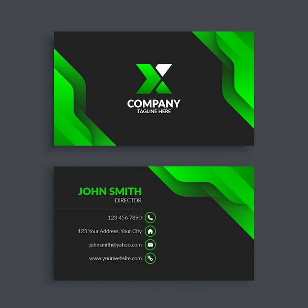 Premium Vector | Abstract modern green business card Premium Vector | Abstract modern green business card
