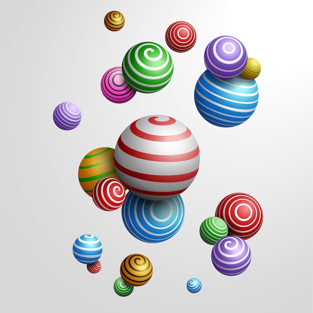 Premium Vector | Abstract multicolored decorative balls. 3d illustration Premium Vector | Abstract multicolored decorative balls. 3d illustration