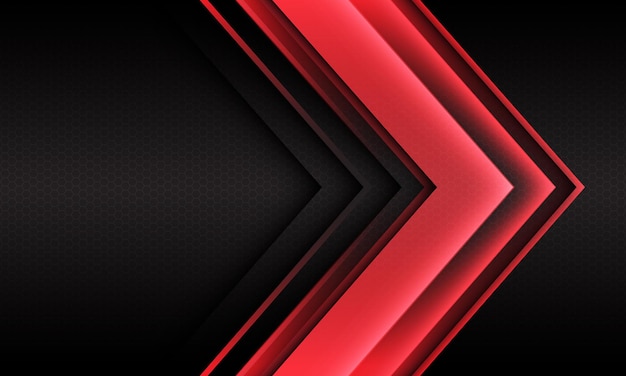 Premium Vector Abstract Red Light Arrow Direction Geometric Hexagon Mesh Design Modern