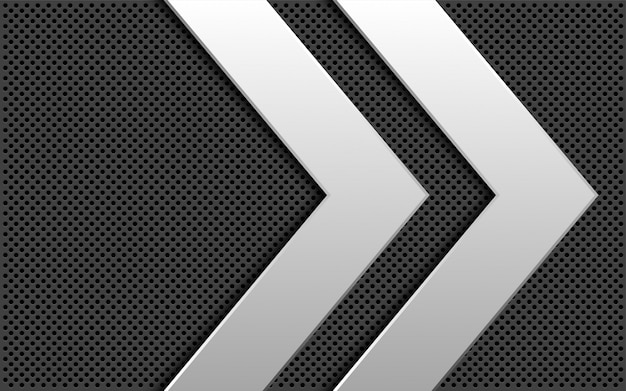 Premium Vector Abstract Silver Double Arrow Direction Grey Circle Mesh