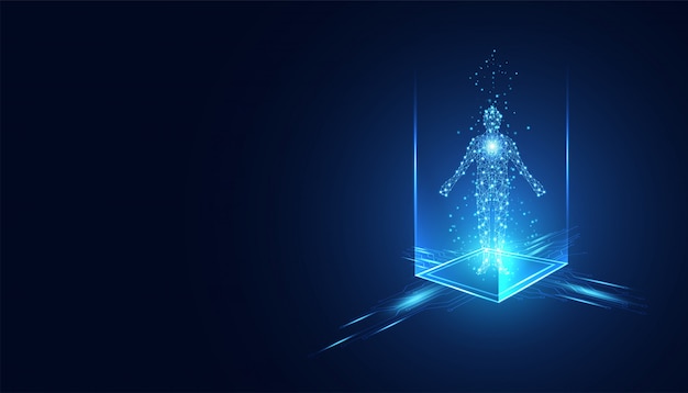 Premium Vector | Abstract technology futuristic concept of digital human Premium Vector | Abstract technology futuristic concept of digital human