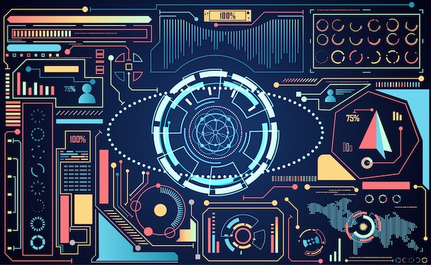 Premium Vector | Abstract technology ui futuristic concept ai hud interface Premium Vector | Abstract technology ui futuristic concept ai hud interface