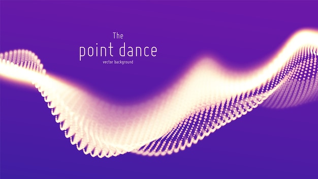 Free Vector | Abstract violet particle wave, points array, shallow depth of field. futuristic ...
