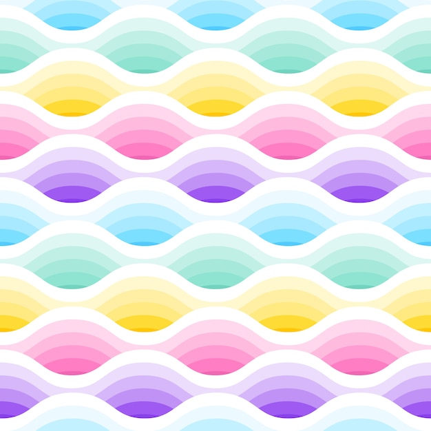 Premium Vector | Abstract waves seamless pattern in pastel colours Premium Vector | Abstract waves seamless pattern in pastel colours