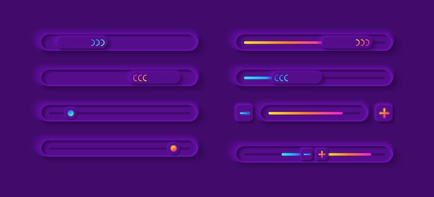 Premium Vector | Adjustment panel ui elements kit Premium Vector | Adjustment panel ui elements kit