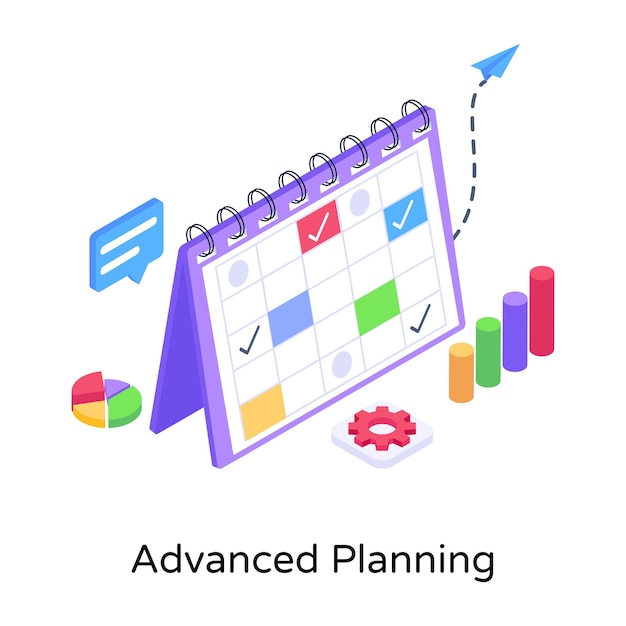 Premium Vector | Advance planning isometric illustration is visually ... Premium Vector | Advance planning isometric illustration is visually ...