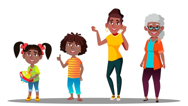 Premium Vector | African american generation female Premium Vector | African american generation female