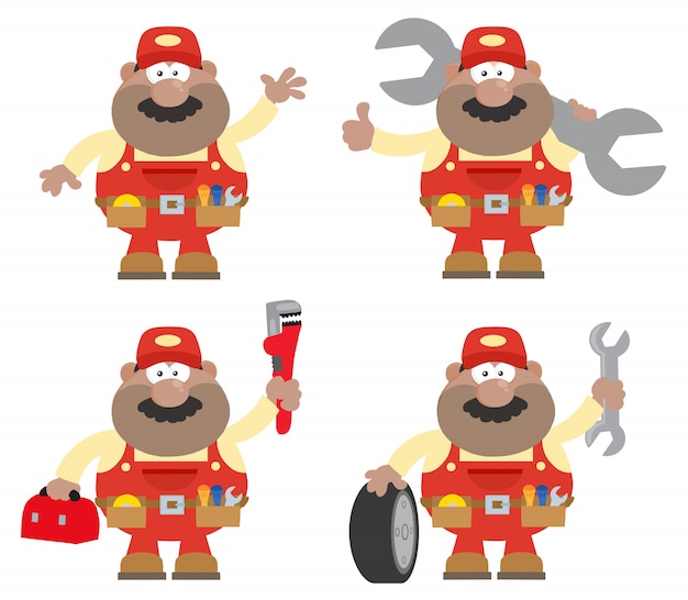 African american mechanic character Vector | Premium Download African american mechanic character Vector | Premium Download