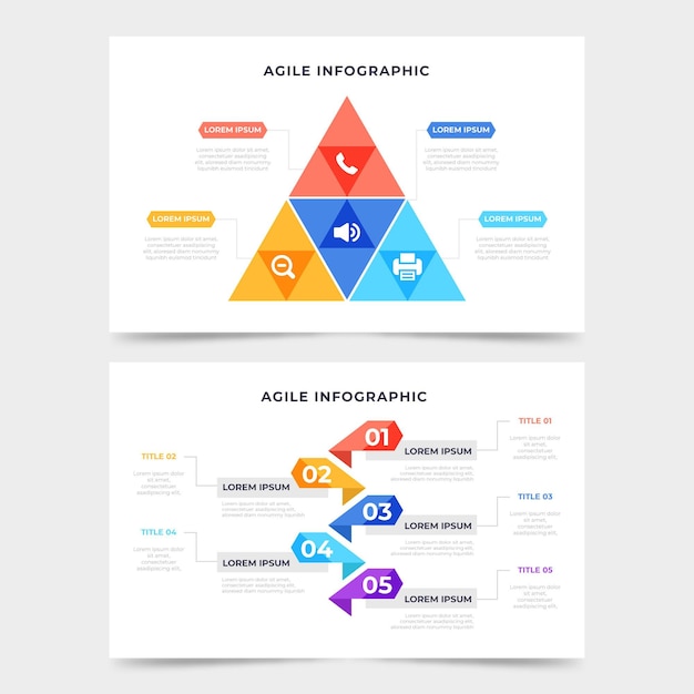 Premium Vector | Agile infographic template Premium Vector | Agile infographic template