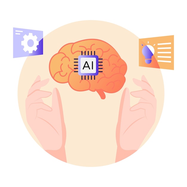 Premium Vector | An ai robot assistant in flat illustration Premium Vector | An ai robot assistant in flat illustration