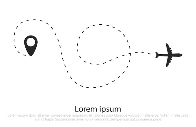 Premium Vector Airplane Route In Dotted Line Shape