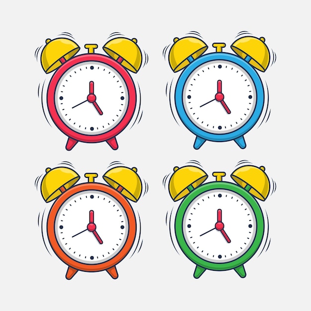 Premium Vector | Alarm clock illustration design set Premium Vector | Alarm clock illustration design set