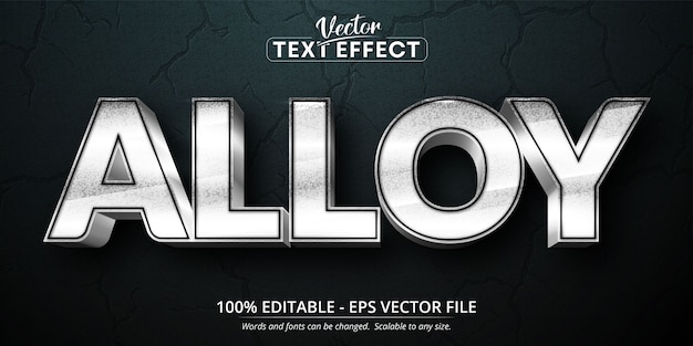 Premium Vector | Alloy text, shiny silver style editable text effect Premium Vector | Alloy text, shiny silver style editable text effect