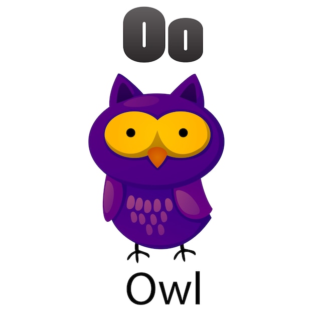 Premium Vector | Alphabet letter o-owl Premium Vector | Alphabet letter o-owl