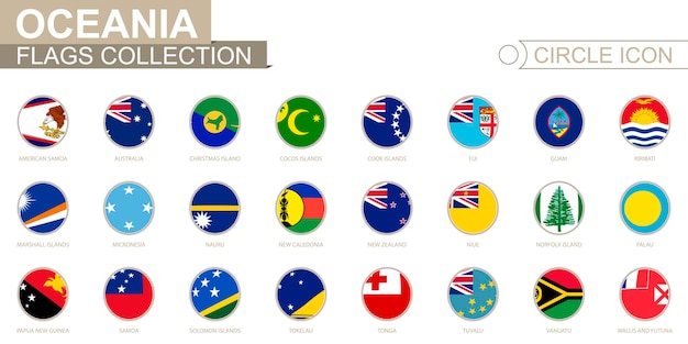 Premium Vector | Alphabetically sorted circle flags of oceania. set of ... Premium Vector | Alphabetically sorted circle flags of oceania. set of ...