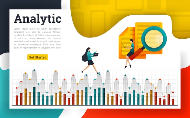 Premium Vector | Analyze documents and explain on analytic charts Premium Vector | Analyze documents and explain on analytic charts