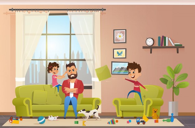Premium Vector | Angry father Premium Vector | Angry father