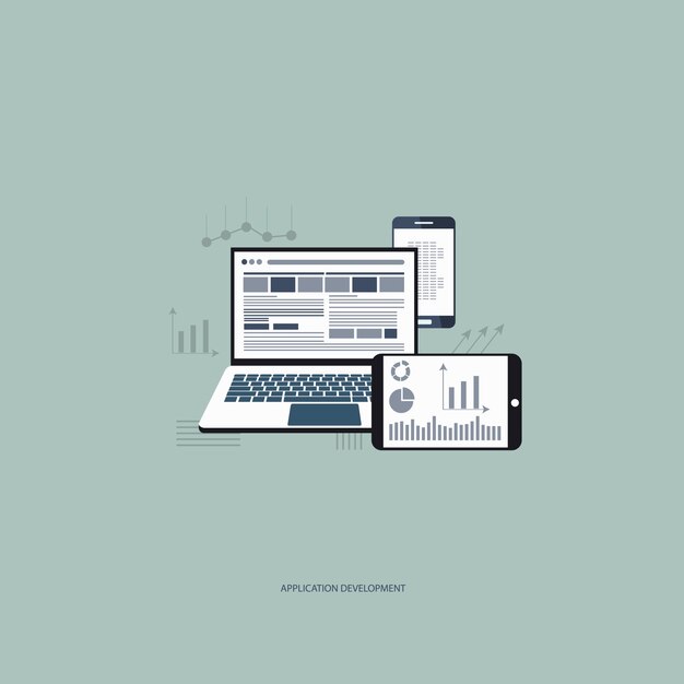 Free Vector | Application development concept Free Vector | Application development concept