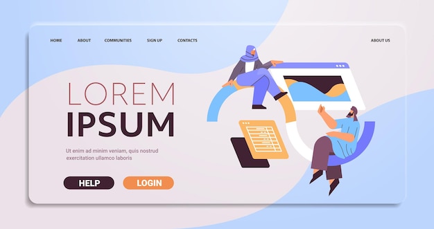 Premium Vector Arab Developers Creating Website Ui Interface Web Application Development