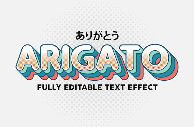 Premium Vector | Arigato neat cute text typography style effect Premium Vector | Arigato neat cute text typography style effect