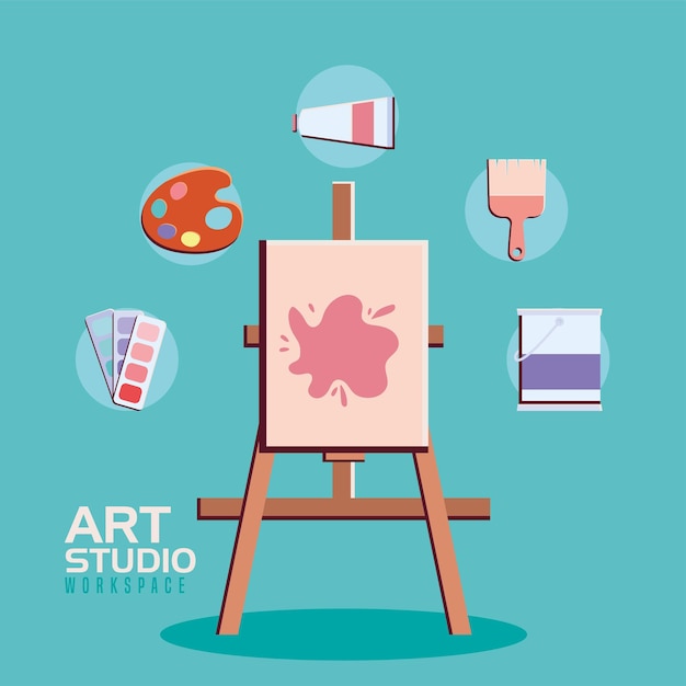 Premium Vector | Art studio design Premium Vector | Art studio design