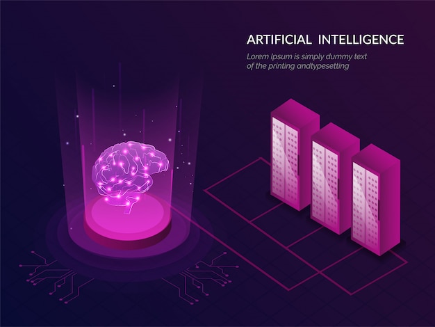 Premium Vector | Artificial intelligence (ai) responsive web template. Premium Vector | Artificial intelligence (ai) responsive web template.
