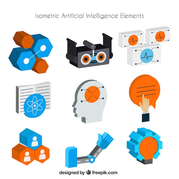 Free Vector | Artificial intelligence elements collection in isometric ... Free Vector | Artificial intelligence elements collection in isometric ...