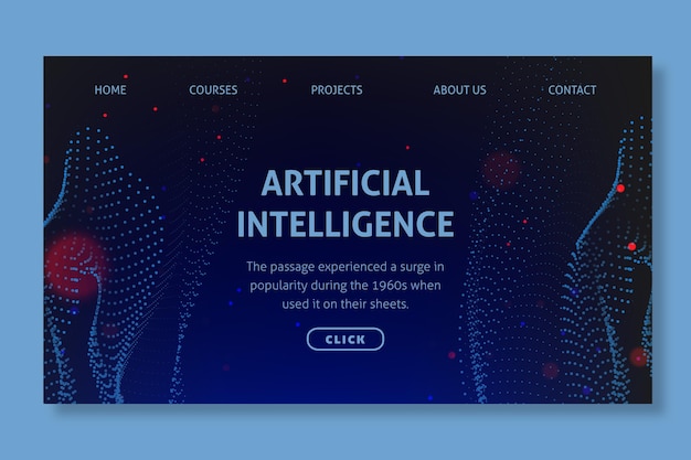 Premium Vector | Artificial intelligence landing page theme Premium Vector | Artificial intelligence landing page theme