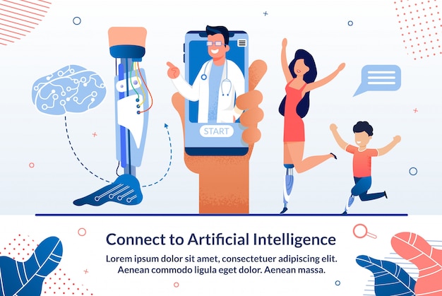 Premium Vector | Artificial intelligence in medicine vector banner Premium Vector | Artificial intelligence in medicine vector banner