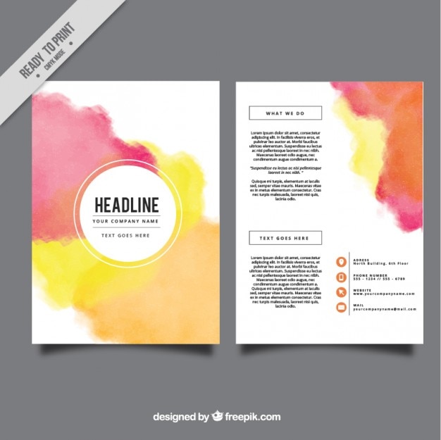 Free Vector | Artistic watercolor brochure Free Vector | Artistic watercolor brochure