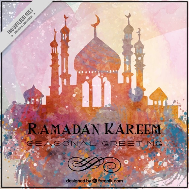 Free Vector | Artistic watercolor ramadan greeting Free Vector | Artistic watercolor ramadan greeting
