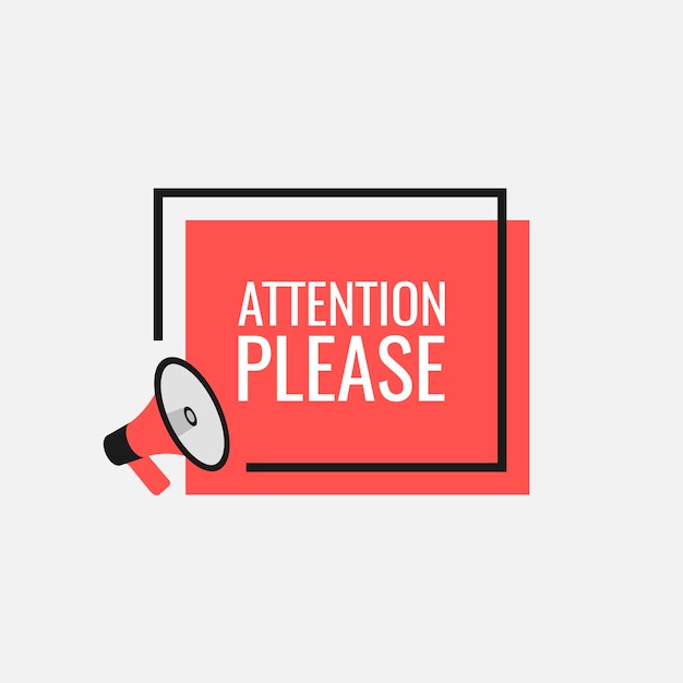 Premium Vector | Attention please bubble with megaphone. flat cartoon ... Premium Vector | Attention please bubble with megaphone. flat cartoon ...