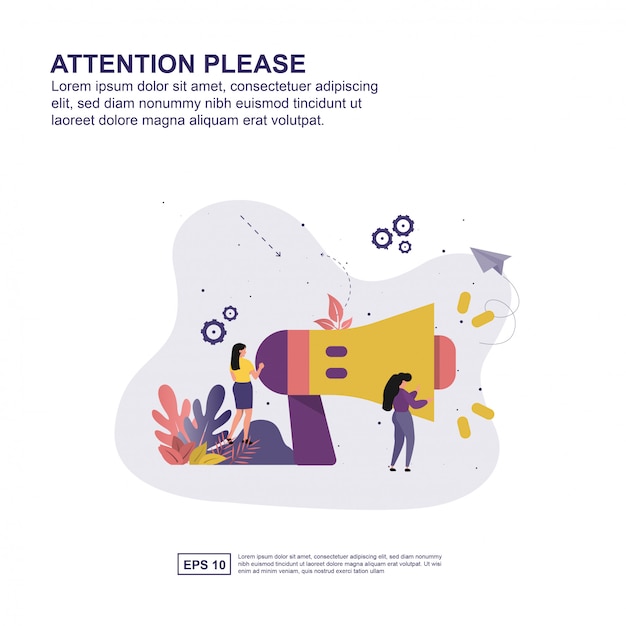 Premium Vector | Attention please concept Premium Vector | Attention please concept