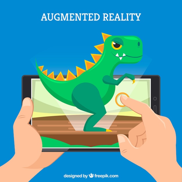 Premium Vector | Augmented reality background in flat style Premium Vector | Augmented reality background in flat style