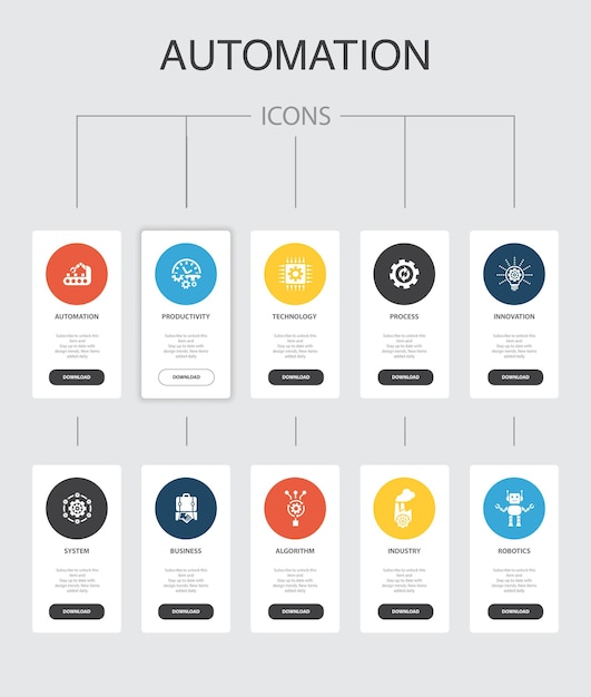 Premium Vector | Automation infographic 10 steps ui design.productivity ...