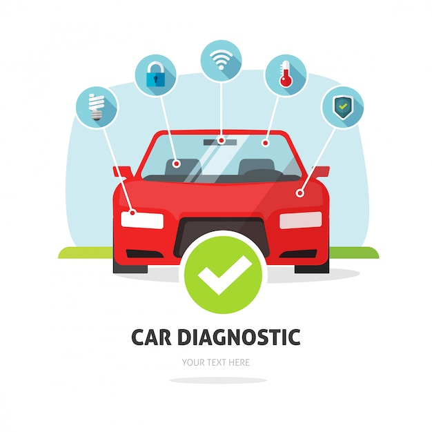 Premium Vector | Automobile diagnostic service poster Premium Vector | Automobile diagnostic service poster