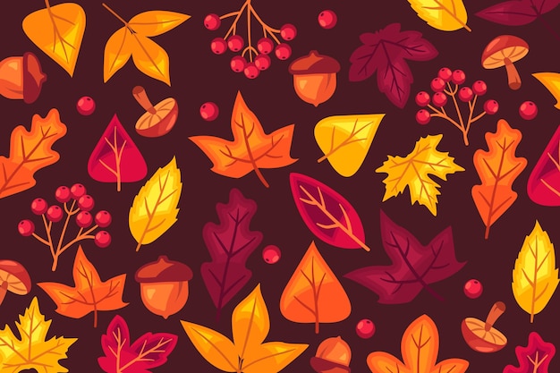 Free Vector | Autumn background in flat design Free Vector | Autumn background in flat design