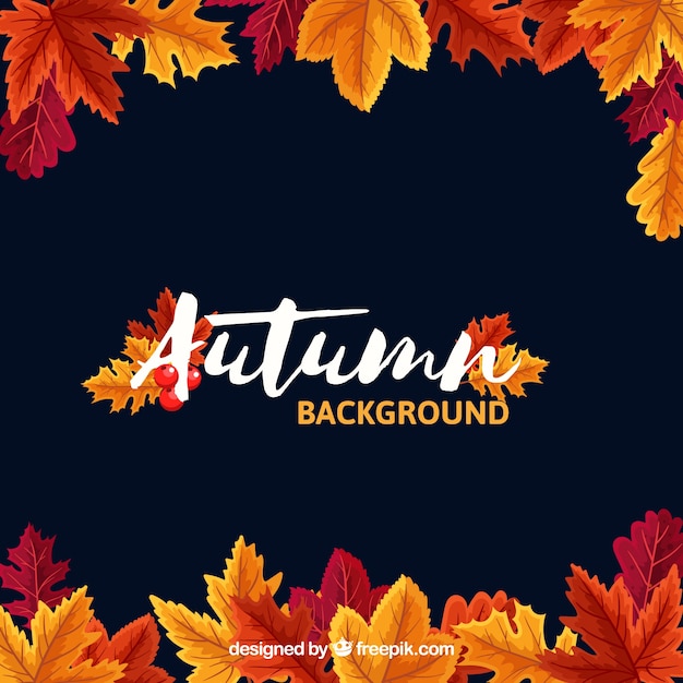 Free Vector | Autumn background with leaves Free Vector | Autumn background with leaves